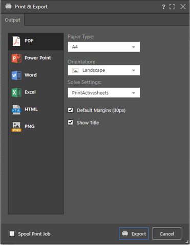 Printing and Exporting